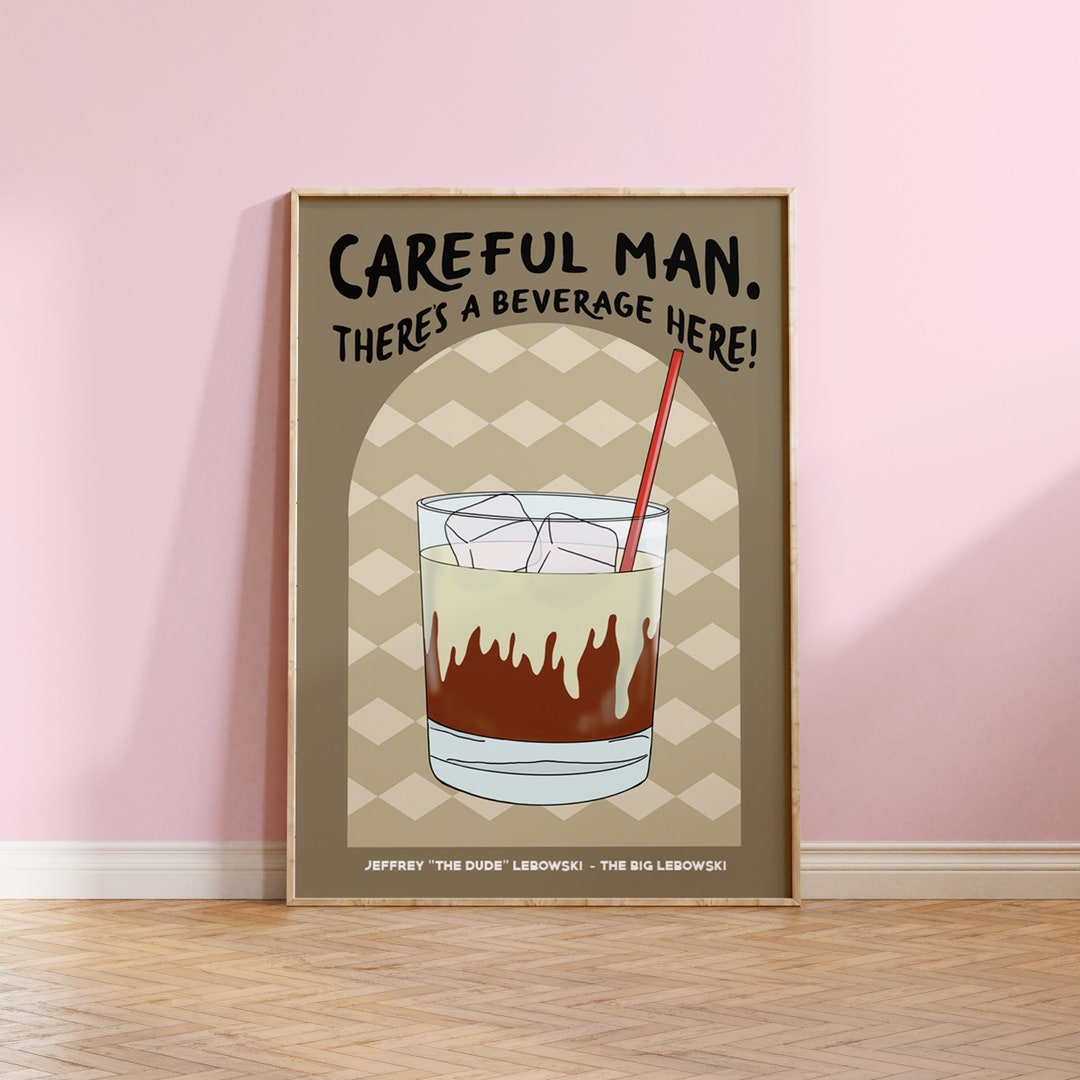 Big Lebowski Quote Kitchen Print | White Russian Cocktail Print | Funny ...