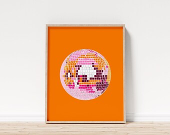 Pink and Orange Disco Ball - Etsy