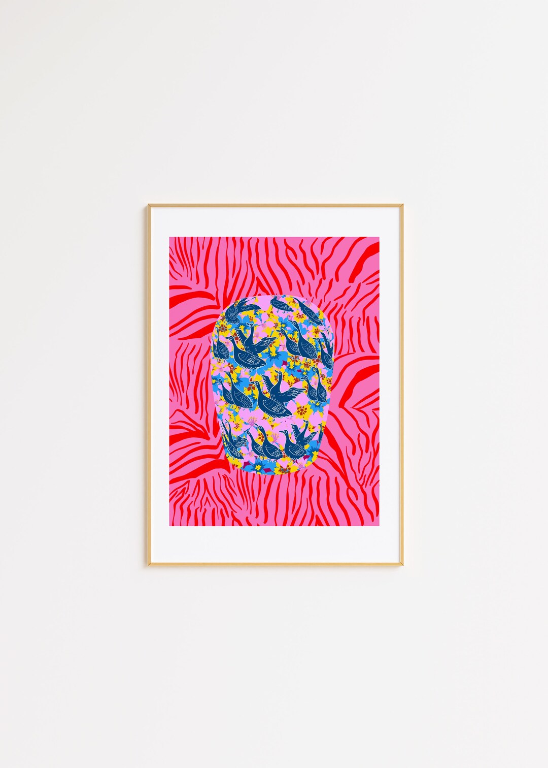 Chinoiserie Duck Art Print | Maximalist Pottery Illustration - Etsy