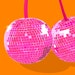 Orange and Pink Cherry Disco Ball Art, Printable Cherries Wall Art - Etsy