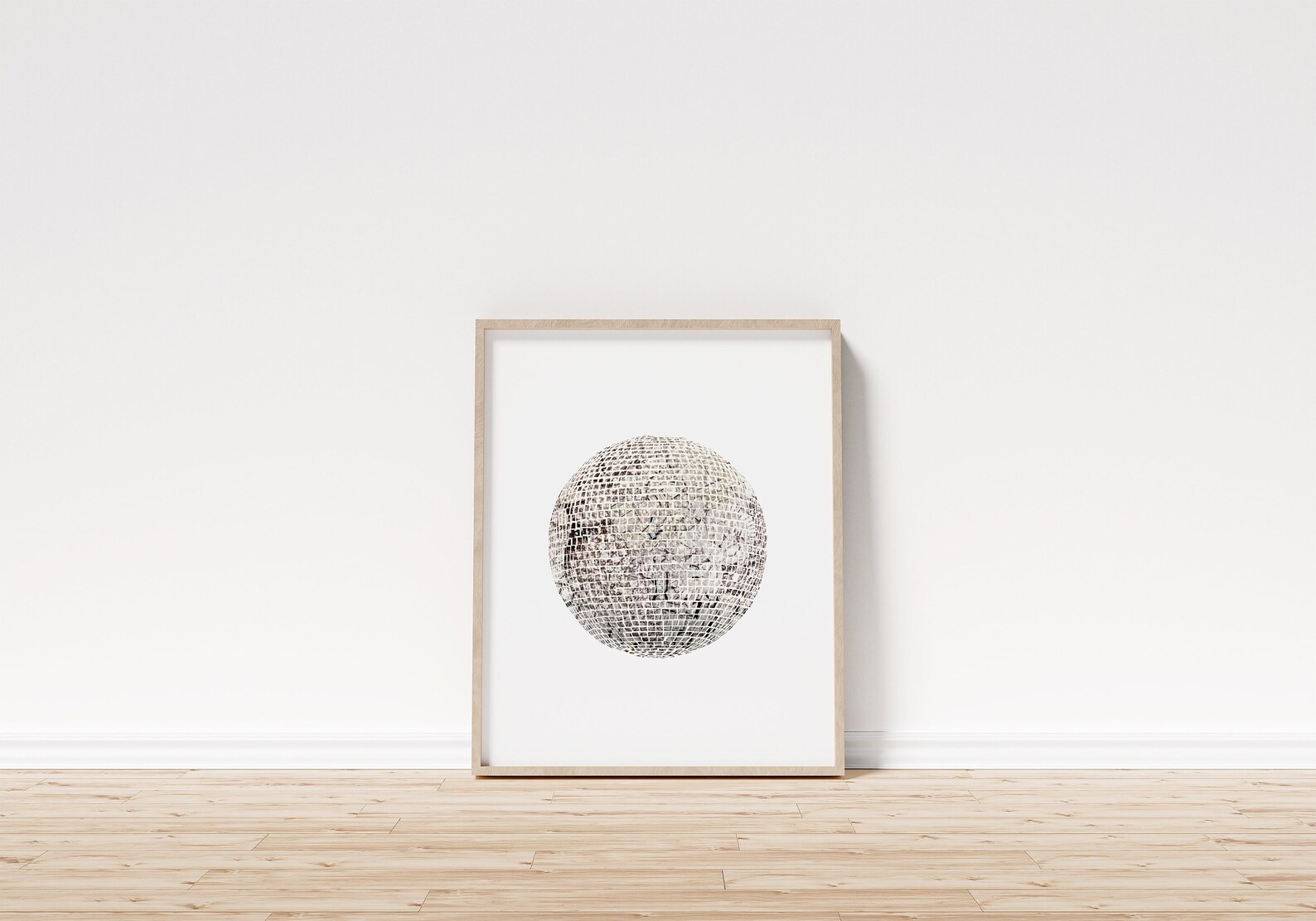 Digital Print, Silver and White Disco Ball, 4:5 Size Ratio, Printable ...