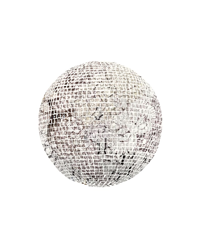 Digital Print, Silver and White Disco Ball, 4:5 Size Ratio, Printable ...