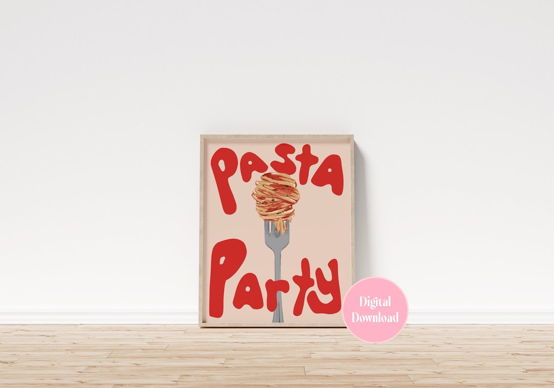 Pasta Party -- Pasta Decor, Foodie Gift, Spaghetti Wall Art - Etsy