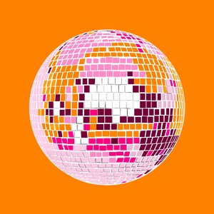 Disco Ball Art Print - Orange and Pink | Disco Ball Wall Art - Etsy