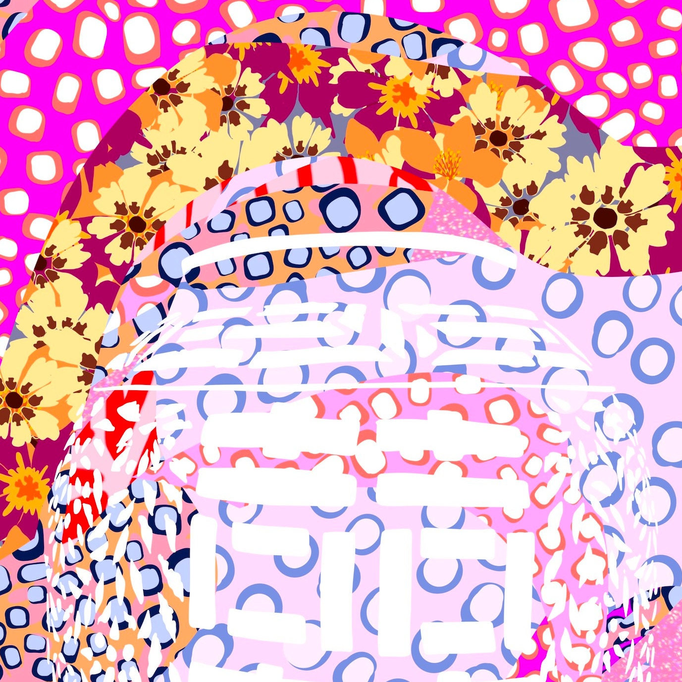 Maximalist Ginger Jar Wall Art | Dopamine Pattern Ginger Jar ...