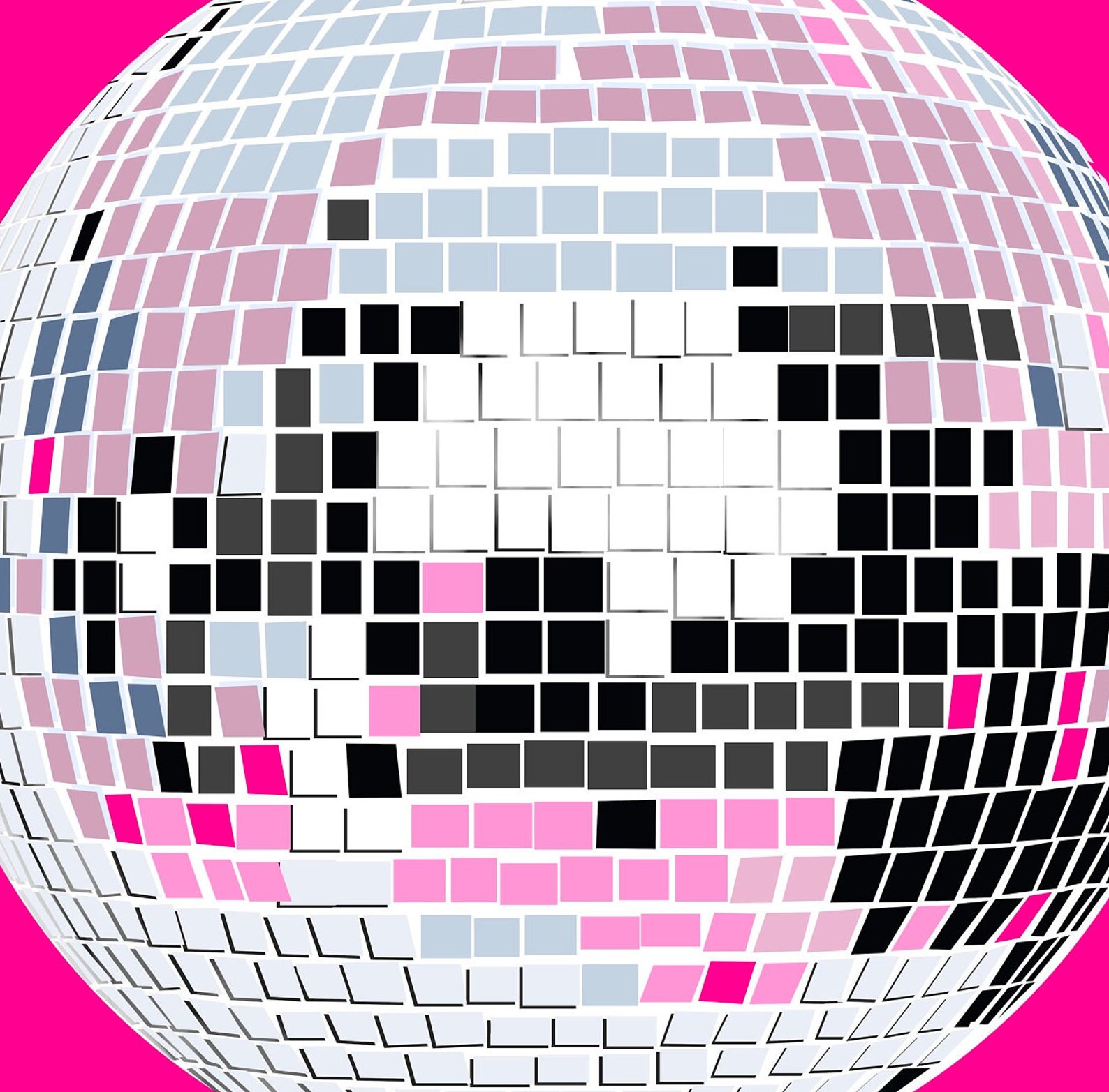 Digital Print, Hot Pink Disco Ball, 4:5 Size Ratio, Printable Wall Art ...