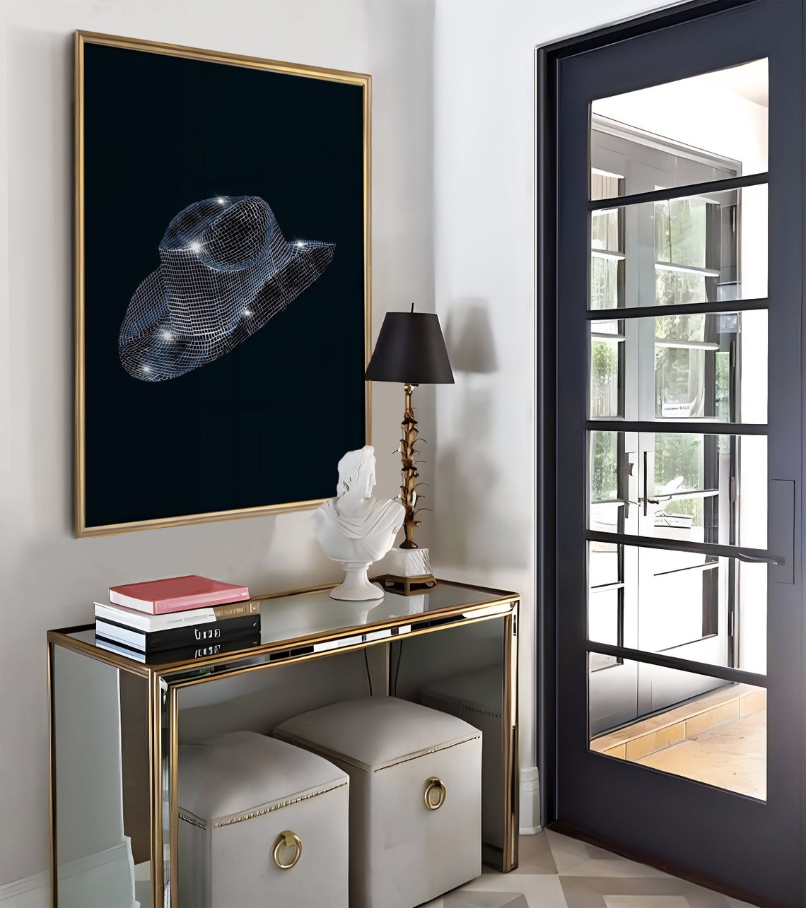 Printable Queen B Cowboy Disco Ball Wall Art Side View - Etsy