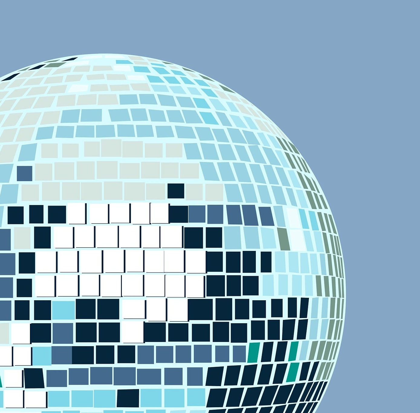 Digital Print, Light Blue Disco Ball, Printable Wall Art - Etsy