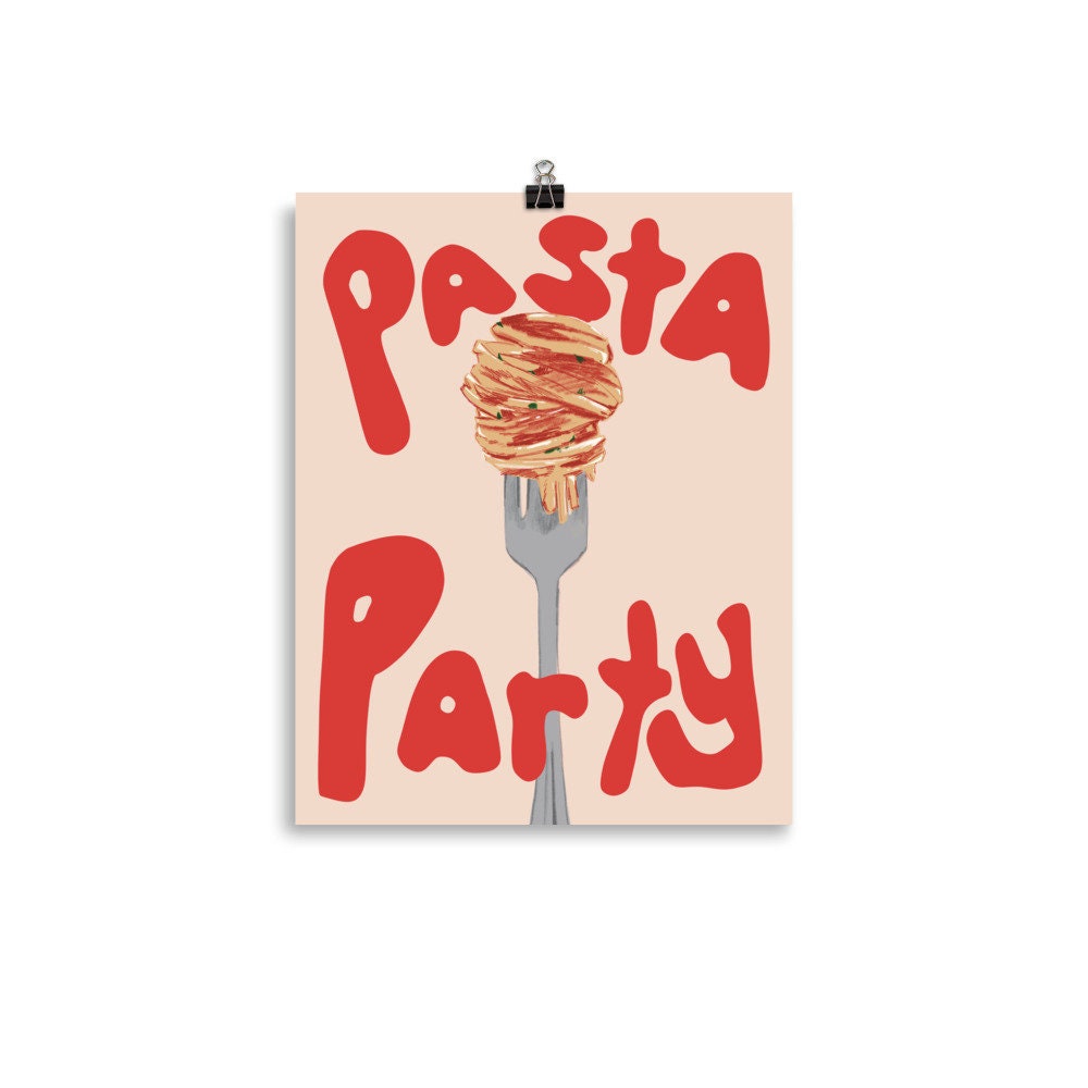Pasta Party Wall Art, Spaghetti Kitchen Decor, Pasta Lover Gift - Etsy