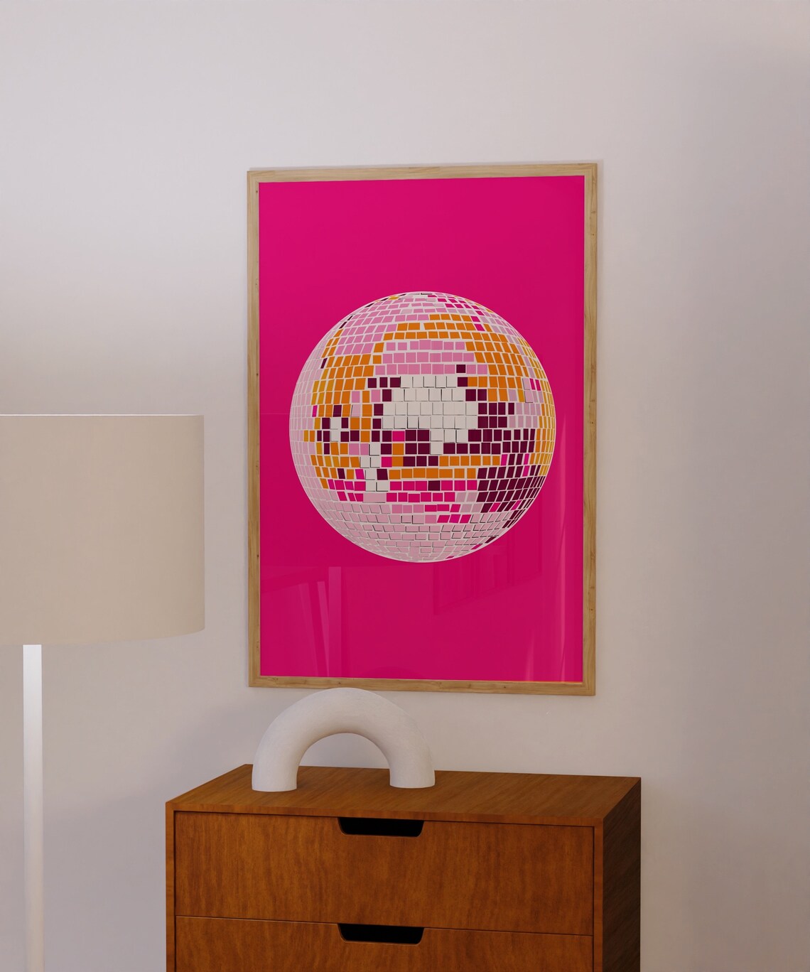 Designer Disco Ball Art - Magenta | Disco Ball Art Print - Etsy