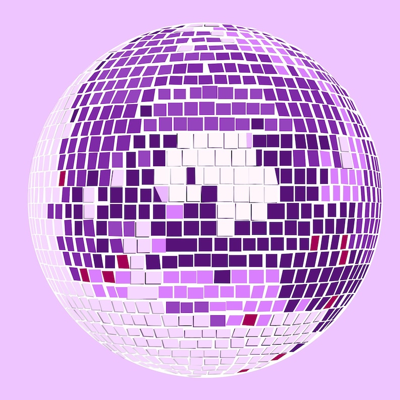 Digital Art, Violet Disco | Disco Ball Print | Purple Disco Ball Wall ...
