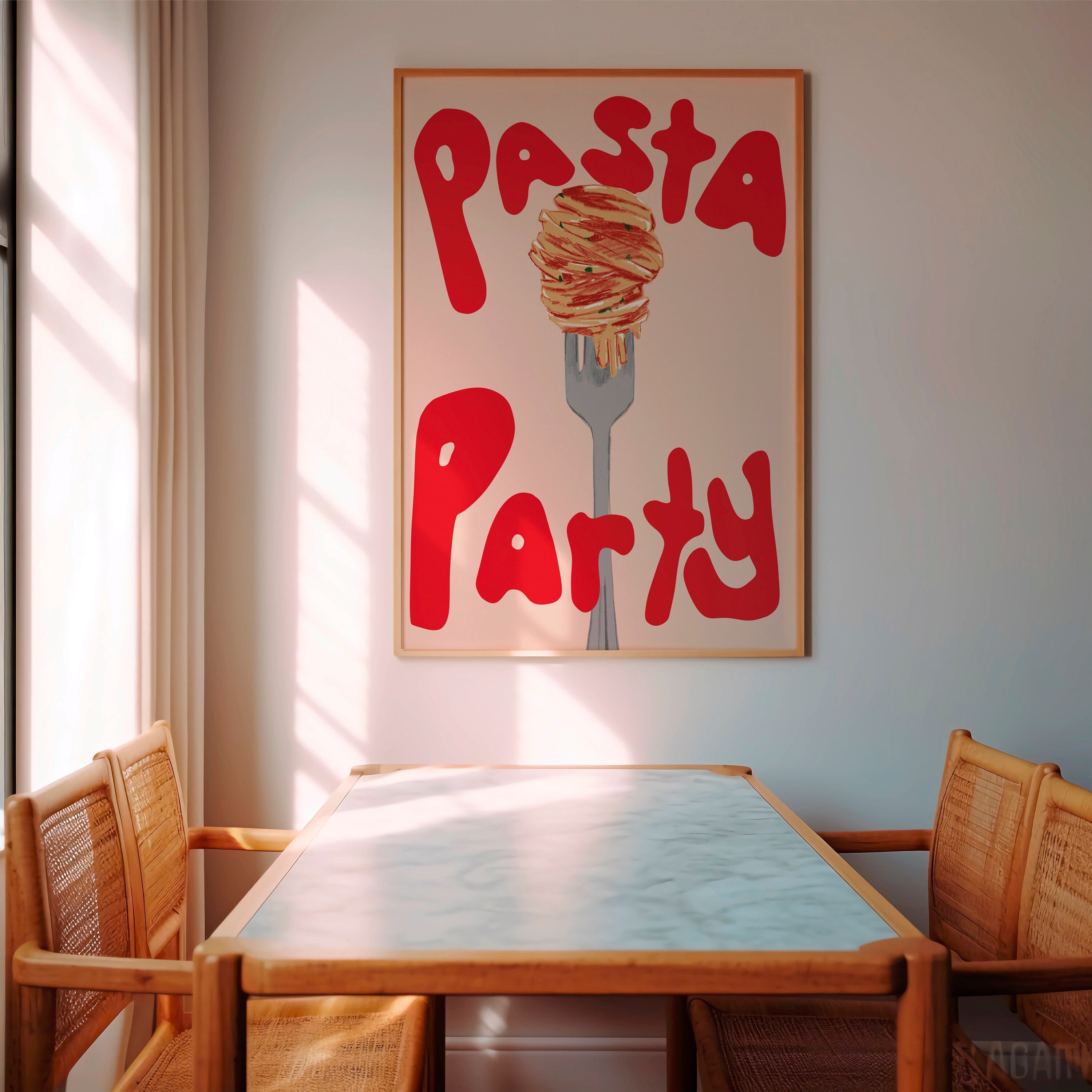 Pasta Party Wall Art, Spaghetti Kitchen Decor, Pasta Lover Gift - Etsy