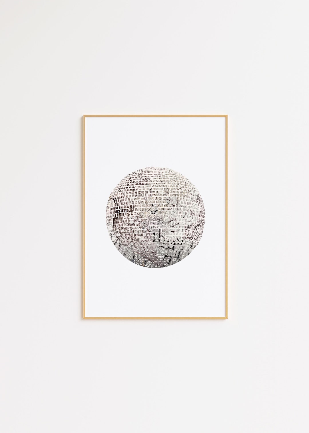 Bejeweled Silver Disco Ball Art Print - Etsy