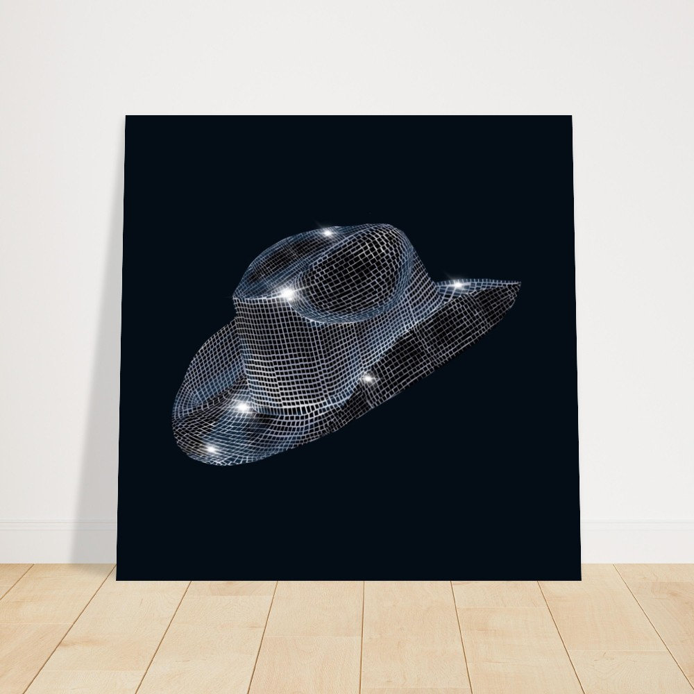 Disco Cowboy Hat Art Print - Etsy