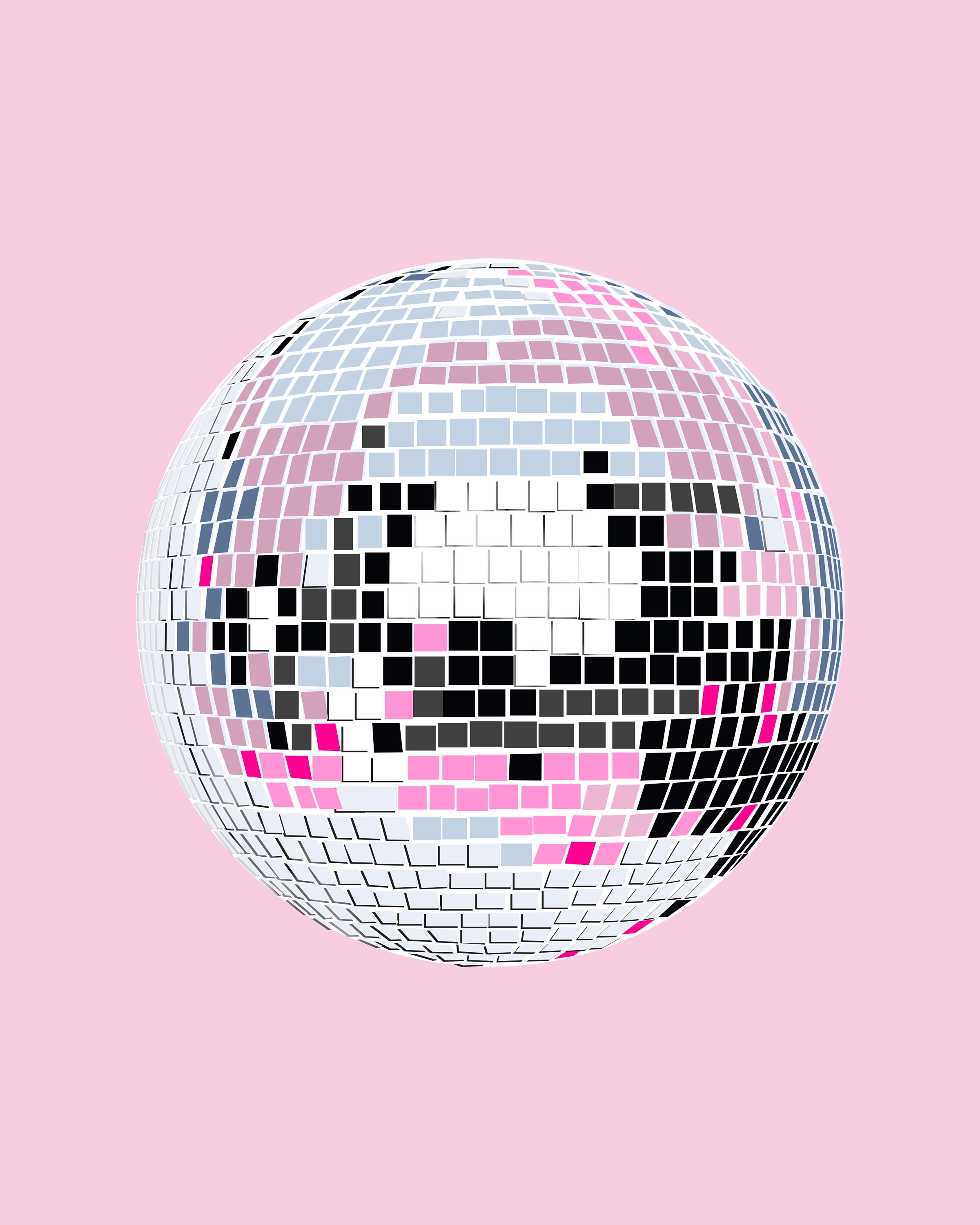 Light Pink Disco Ball, Printable Wall Art - Etsy