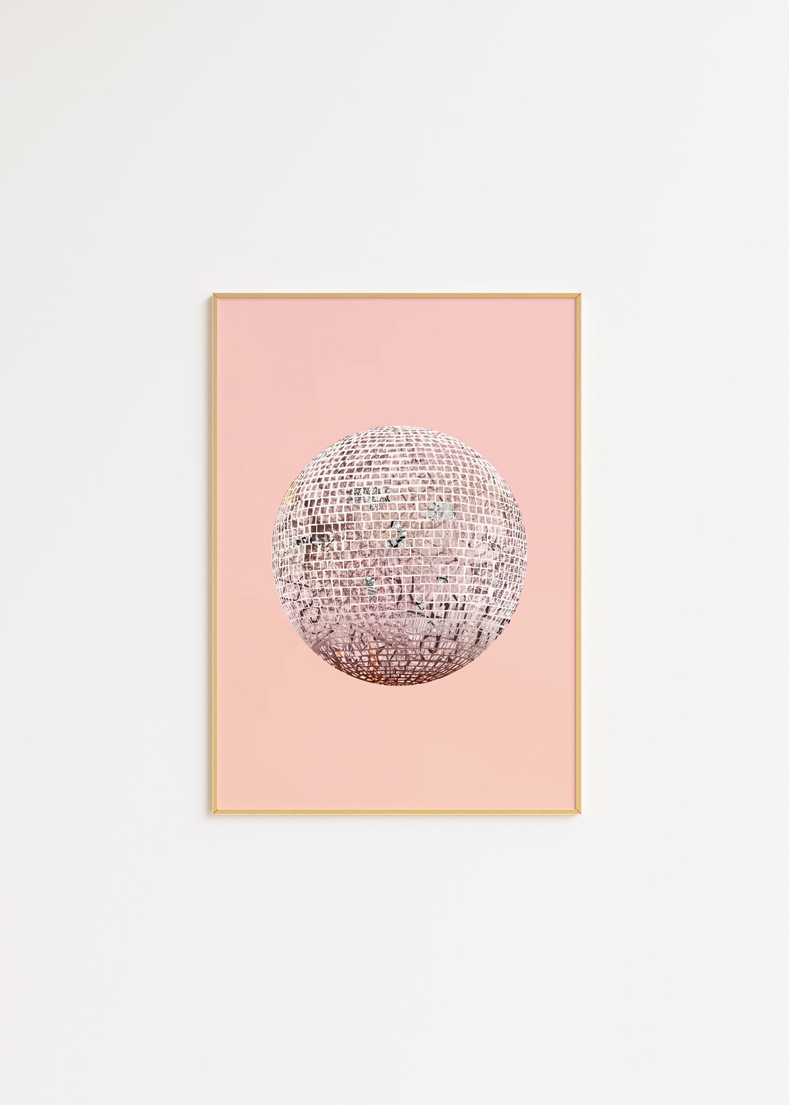 Rose Gold Disco Ball Art Print - Etsy