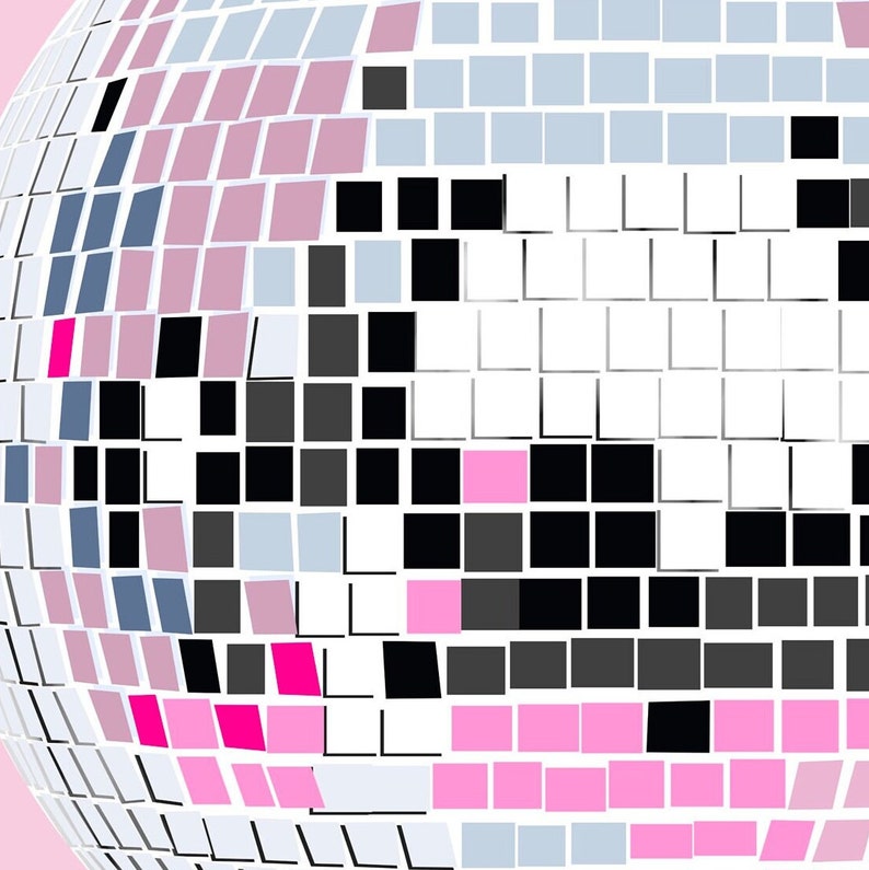 Light Pink Disco Ball, Printable Wall Art - Etsy