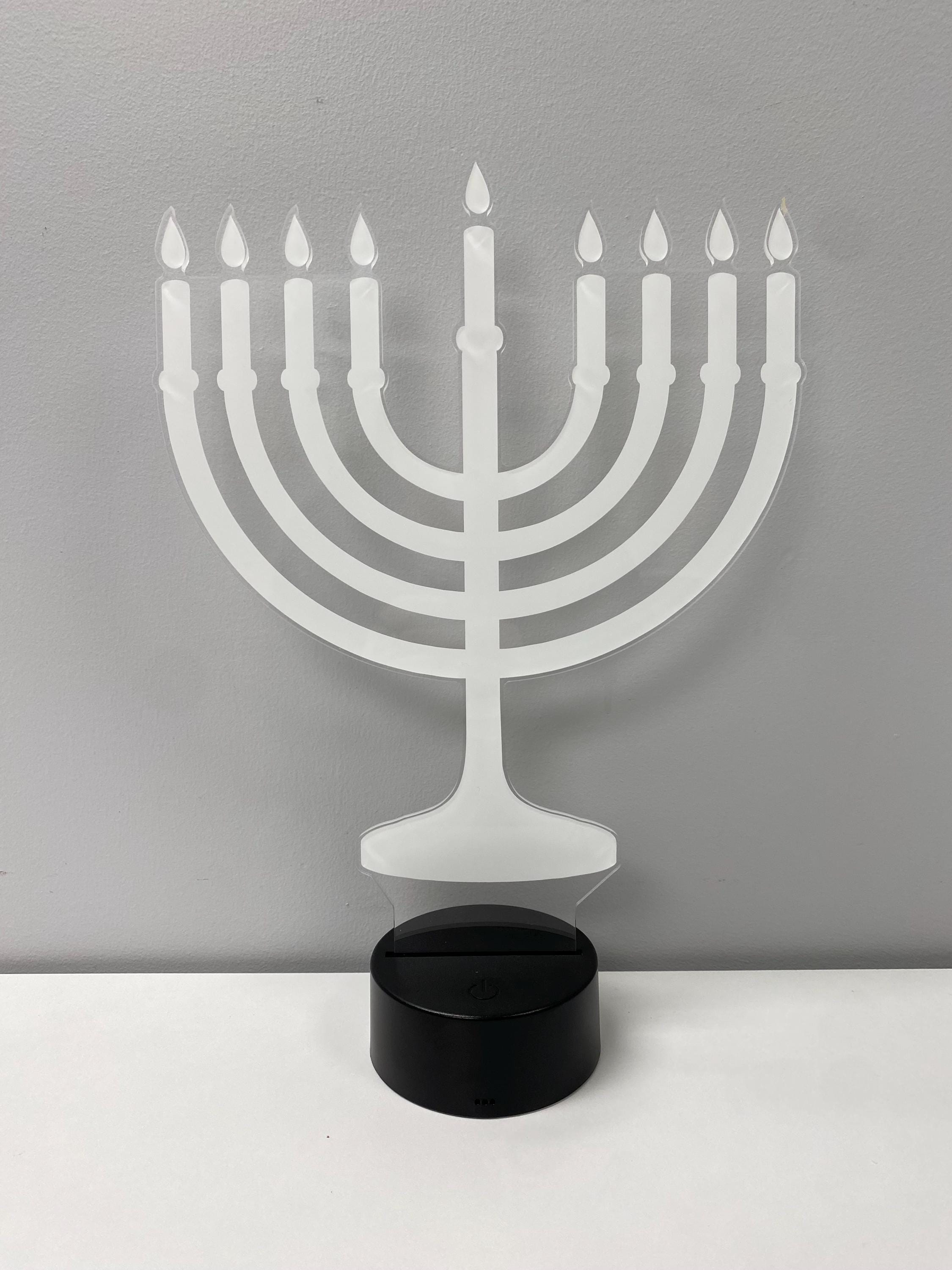 Menorah LED Acrylic Light up Centerpieces | Nightlight | Hanukkah Decor ...