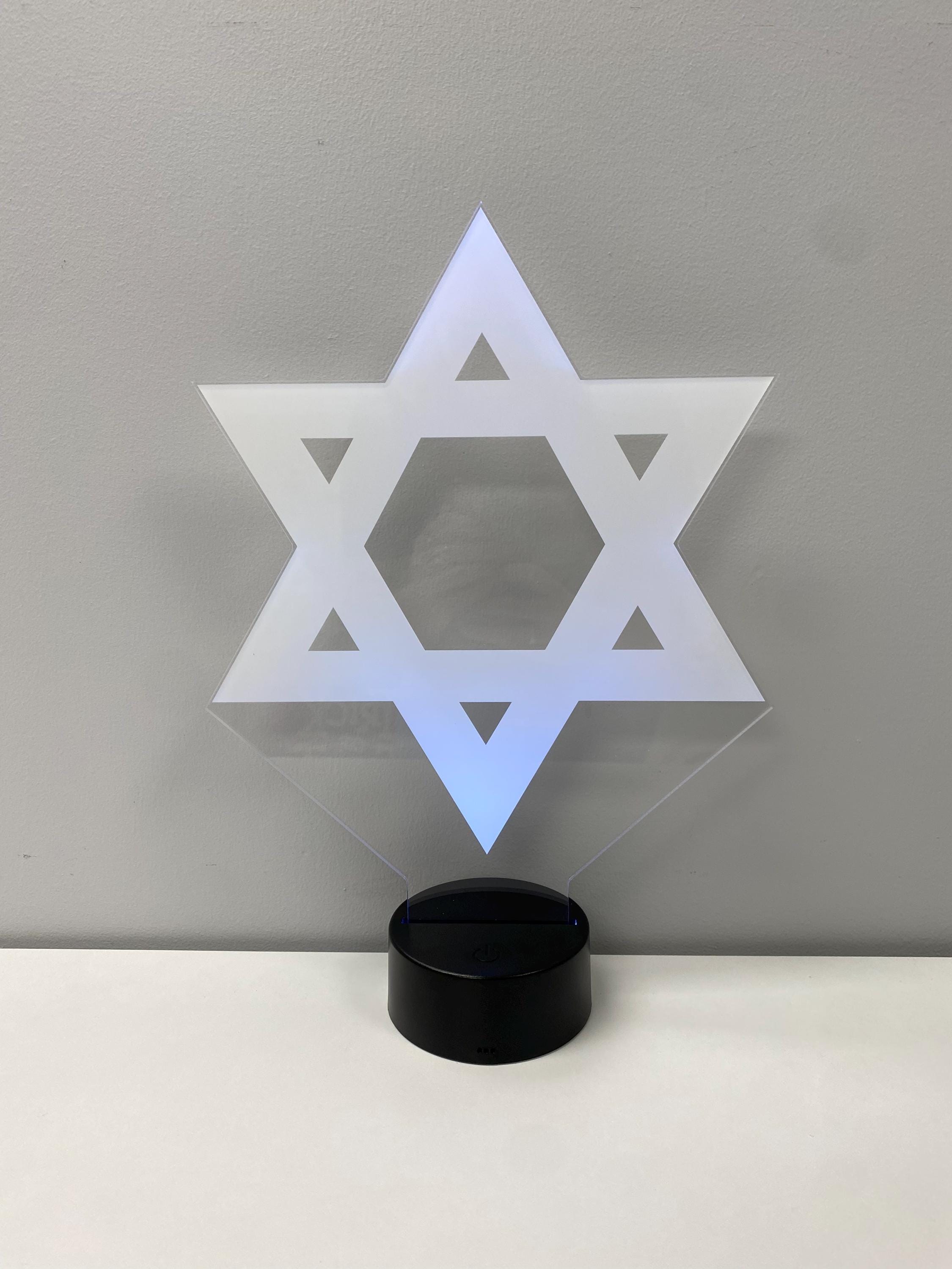 Star of David LED Acrylic Light up Centerpieces | Nightlight | Hanukkah ...