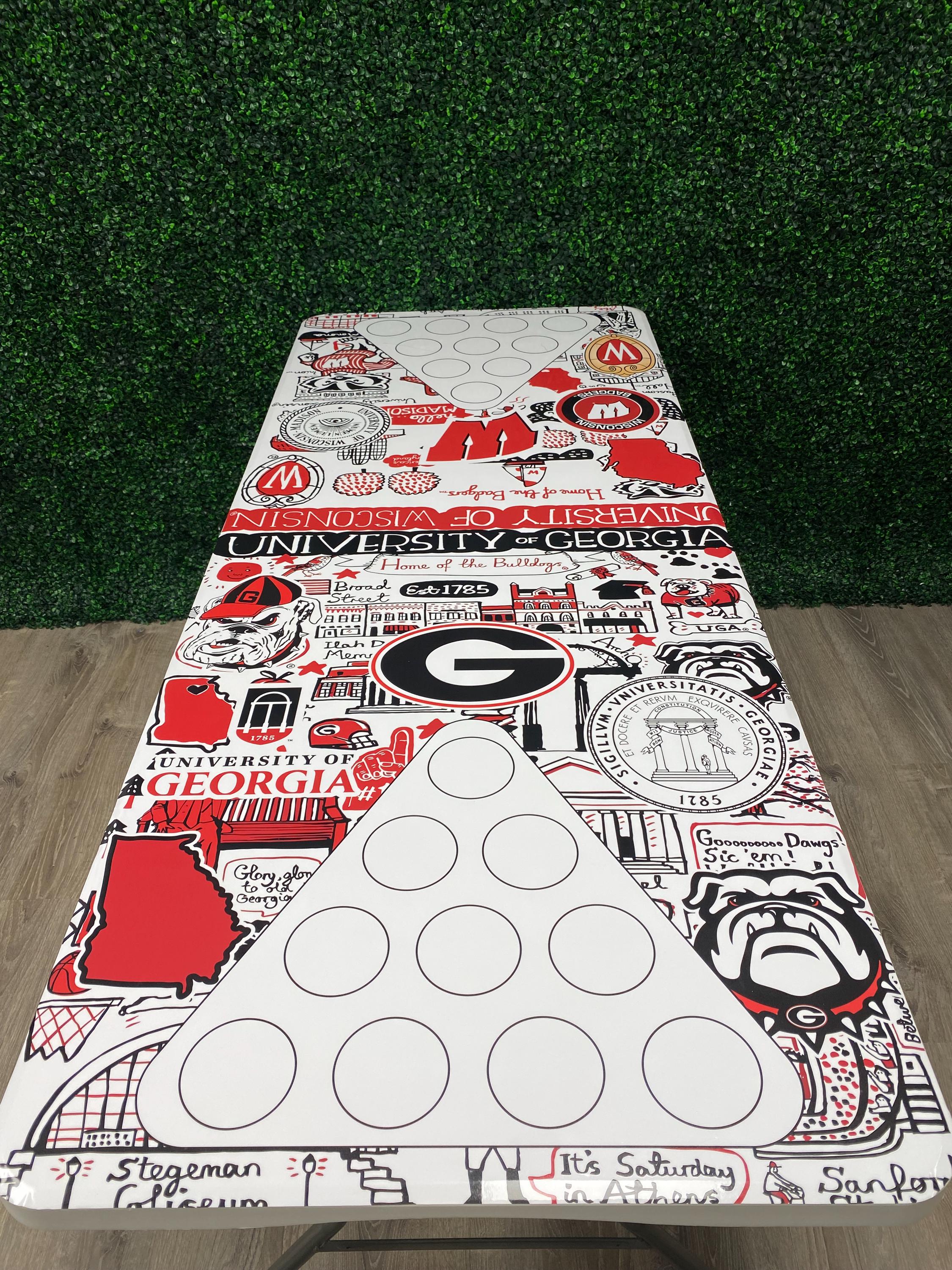 Custom UGA Vs Wisconsin Beer Pong Table | College Game Table - Etsy