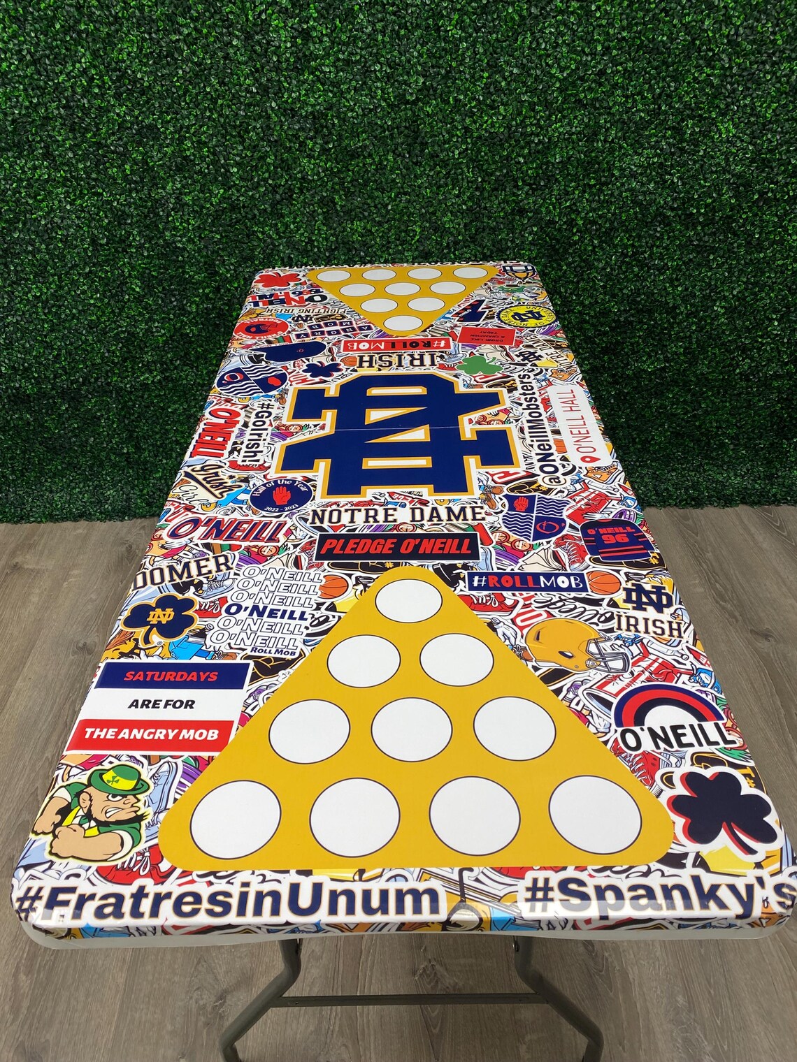 Custom Notre Dame Beer Pong Table | College Game Room Decor - Etsy