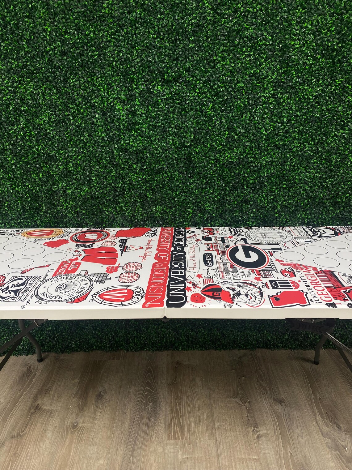 Custom UGA Vs Wisconsin Beer Pong Table | College Game Table - Etsy