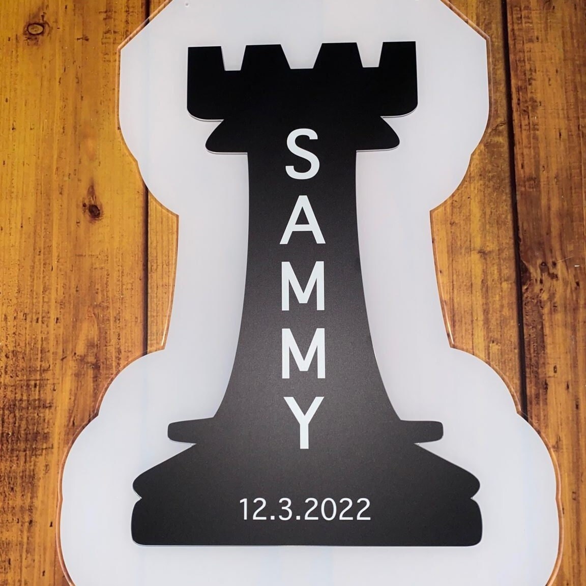 Custom Acrylic Layered Chess Piece Sign in Board for Events, Wedding ...