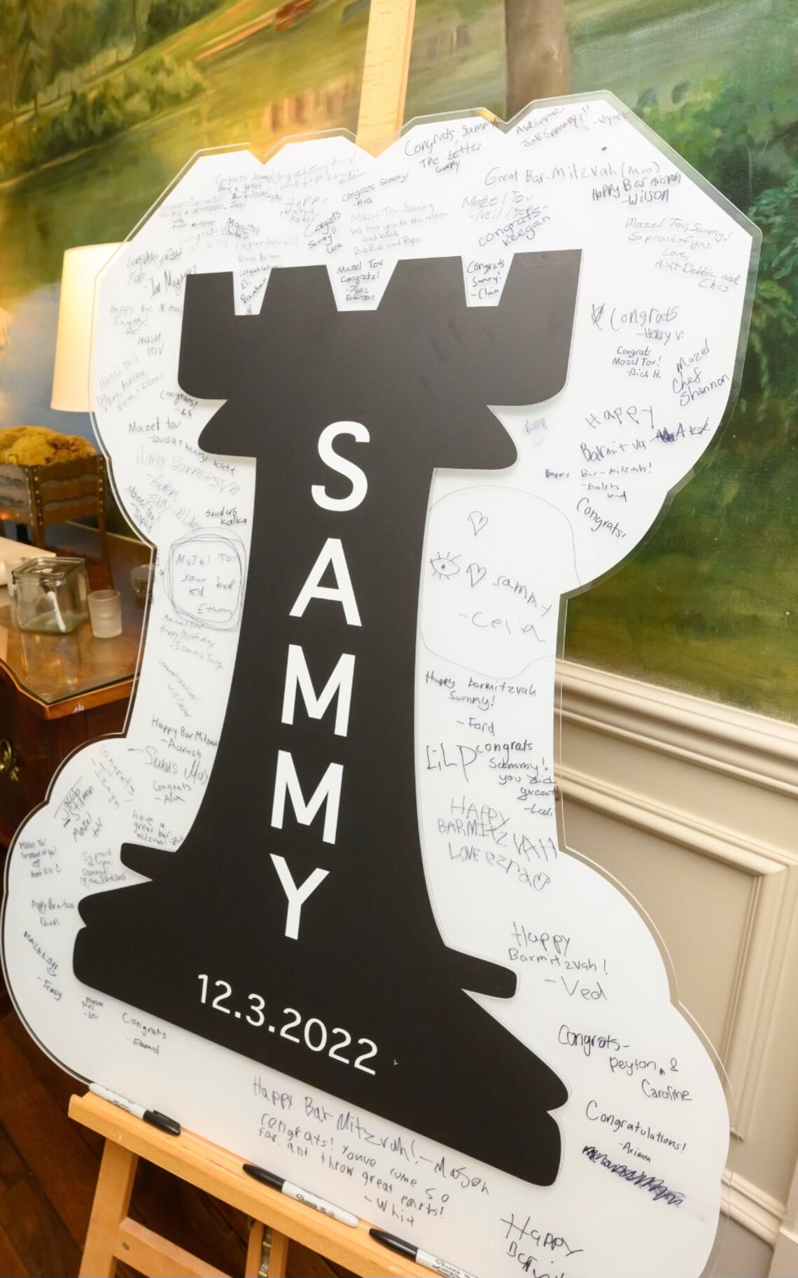 Custom Acrylic Layered Chess Piece Sign in Board for Events, Wedding ...