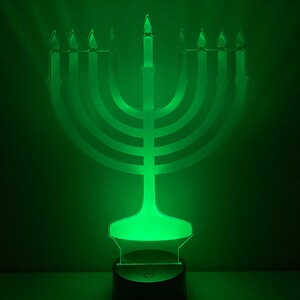 Menorah LED Acrylic Light up Centerpieces | Nightlight | Hanukkah Decor ...