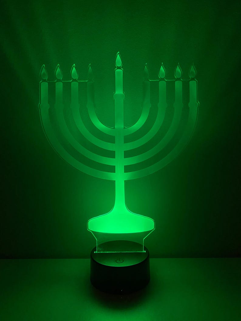 Menorah LED Acrylic Light up Centerpieces | Nightlight | Hanukkah Decor ...