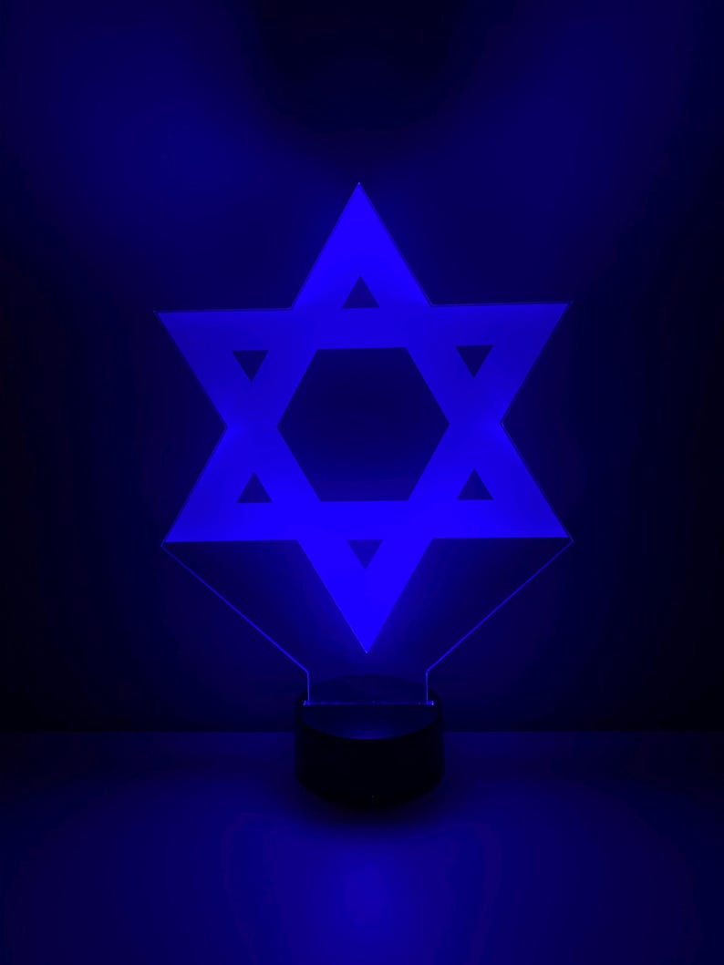Star of David LED Acrylic Light up Centerpieces | Nightlight | Hanukkah ...