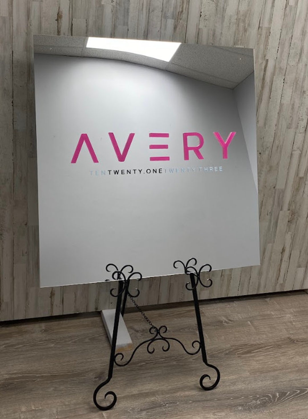 Custom Acrylic Silver Mirror Layered Sign in Board for Events, Wedding ...