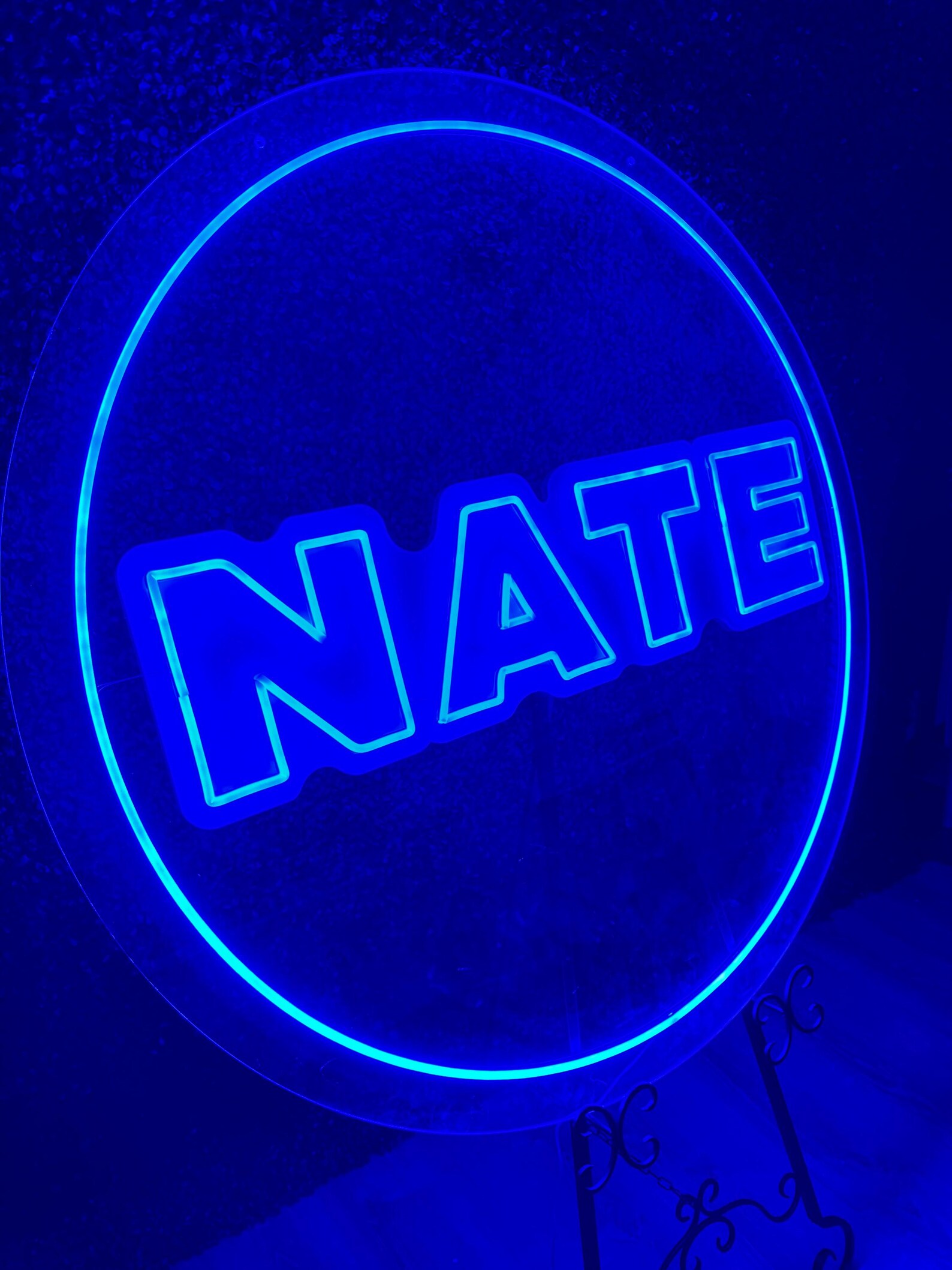 Neon Name + Custom Printed Acrylic Sign in Board for Events, Wedding ...
