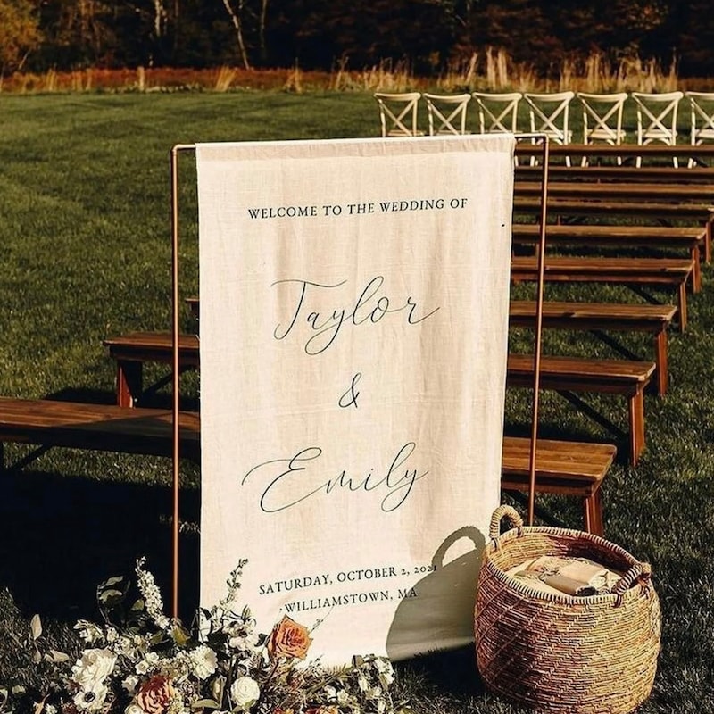 Fabric Wedding Sign - Etsy