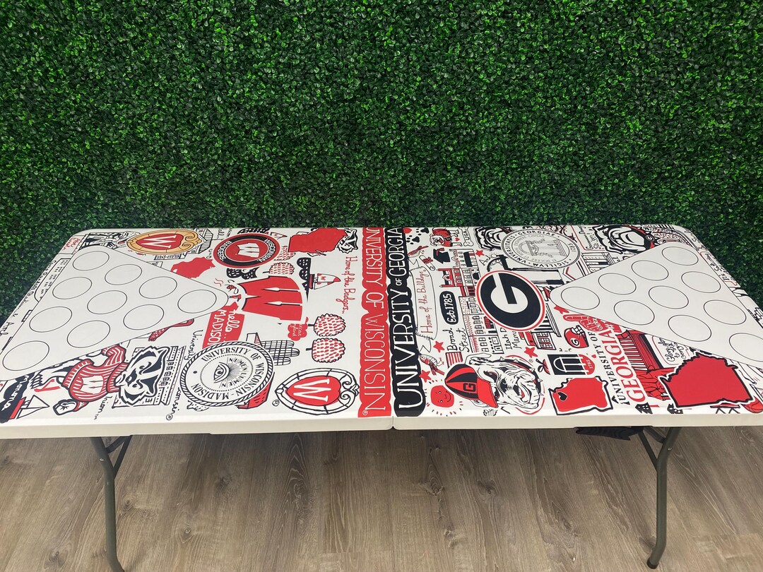 Custom UGA and University of Wisconsin Inspired Beer Pong Table ...