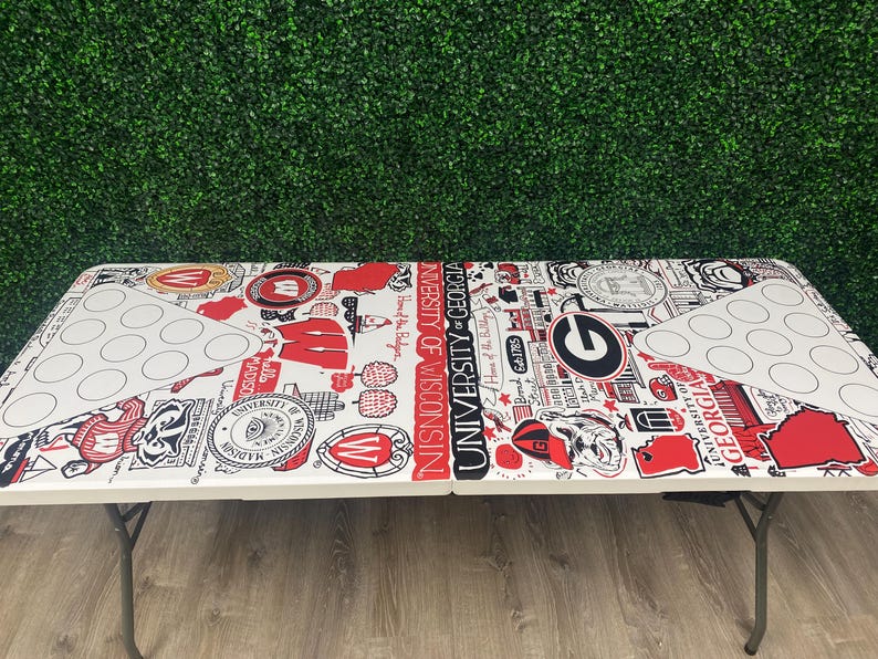 Custom UGA and University of Wisconsin Inspired Beer Pong Table ...