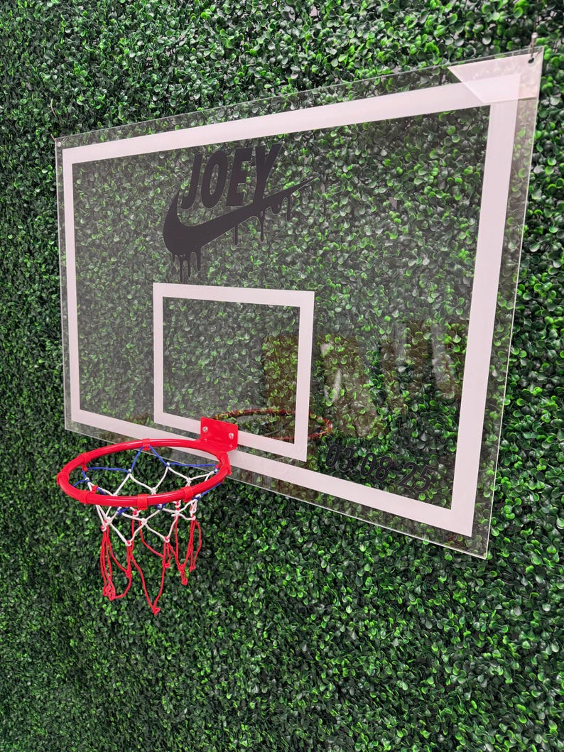 Basketball Theme With Hoop Acrylic Layered + Neon Accent Acrylic Sign ...