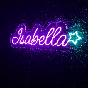 Name Acrylic Neon Sign | Birthday Party Neon Sign | Sweet 16 Neon Sign ...