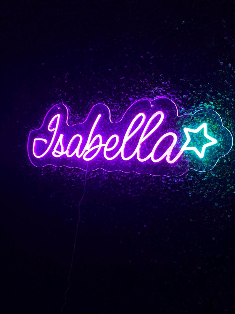 Name Acrylic Neon Sign | Birthday Party Neon Sign | Sweet 16 Neon Sign ...