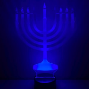 Menorah LED Acrylic Light up Centerpieces | Nightlight | Hanukkah Decor ...