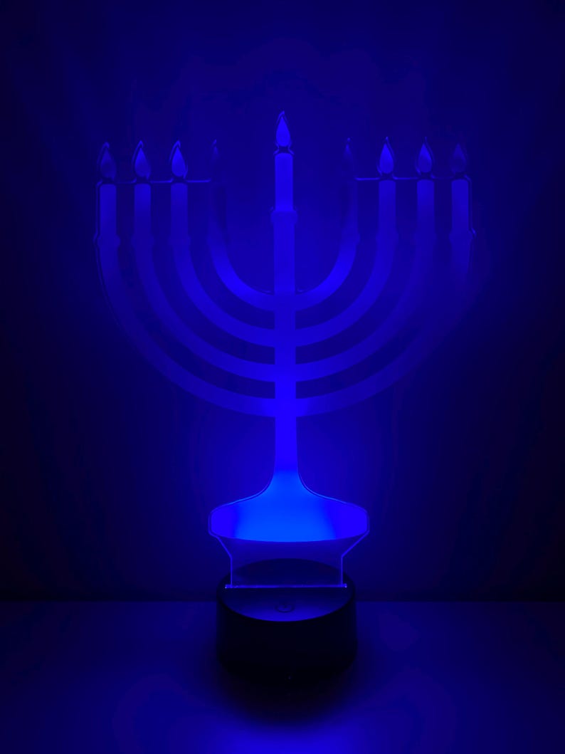 Menorah LED Acrylic Light up Centerpieces | Nightlight | Hanukkah Decor ...