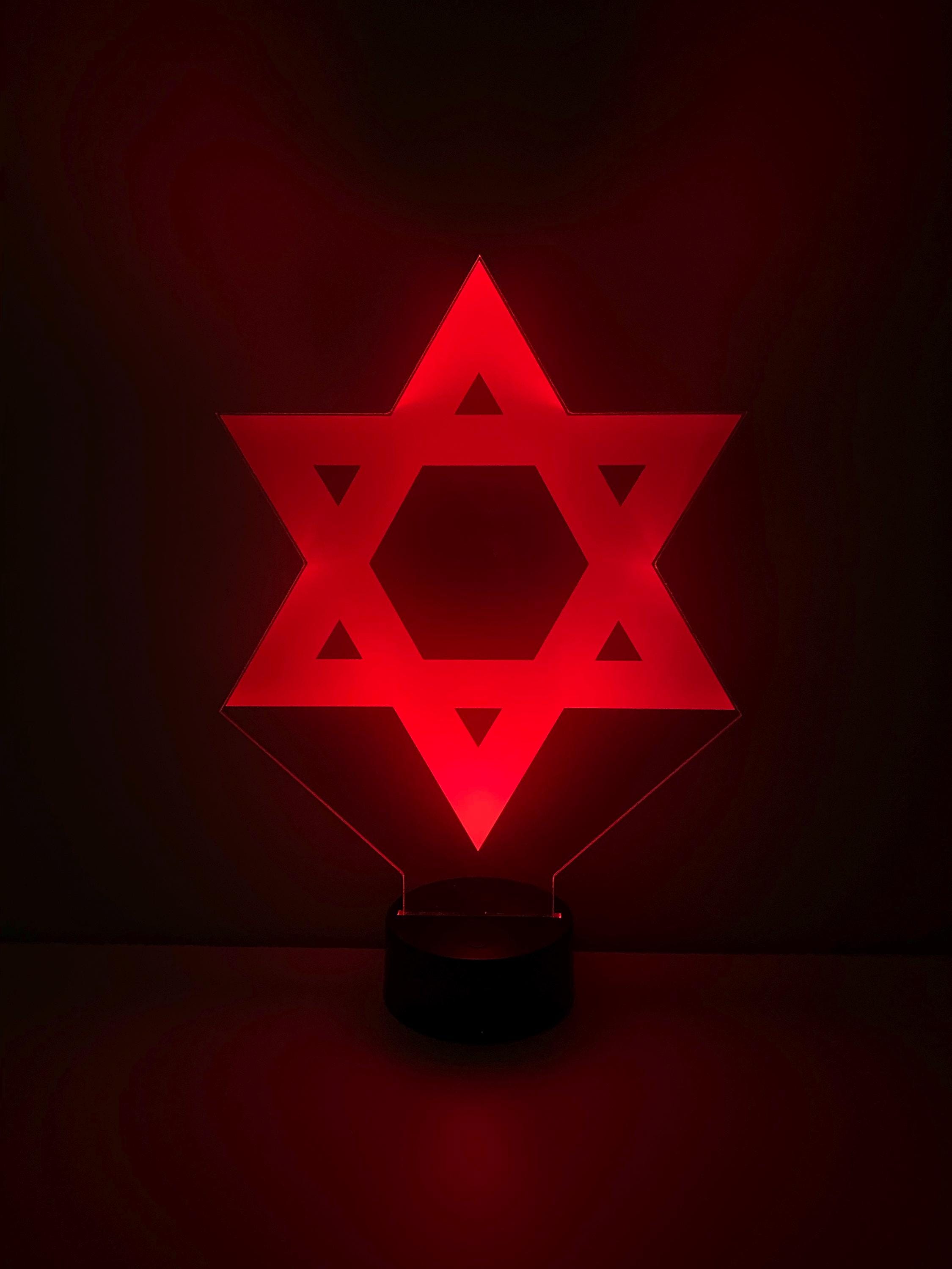 Star of David LED Acrylic Light up Centerpieces | Nightlight | Hanukkah ...