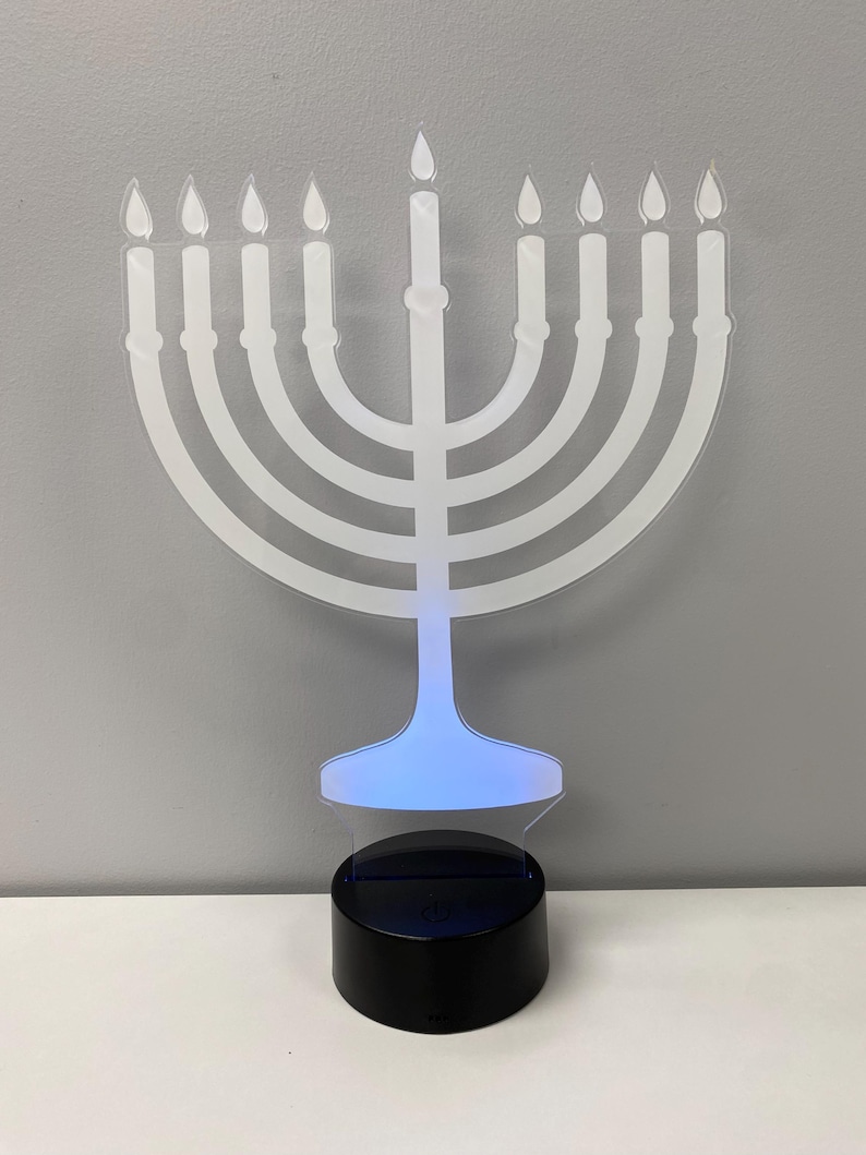 Menorah LED Acrylic Light up Centerpieces | Nightlight | Hanukkah Decor ...