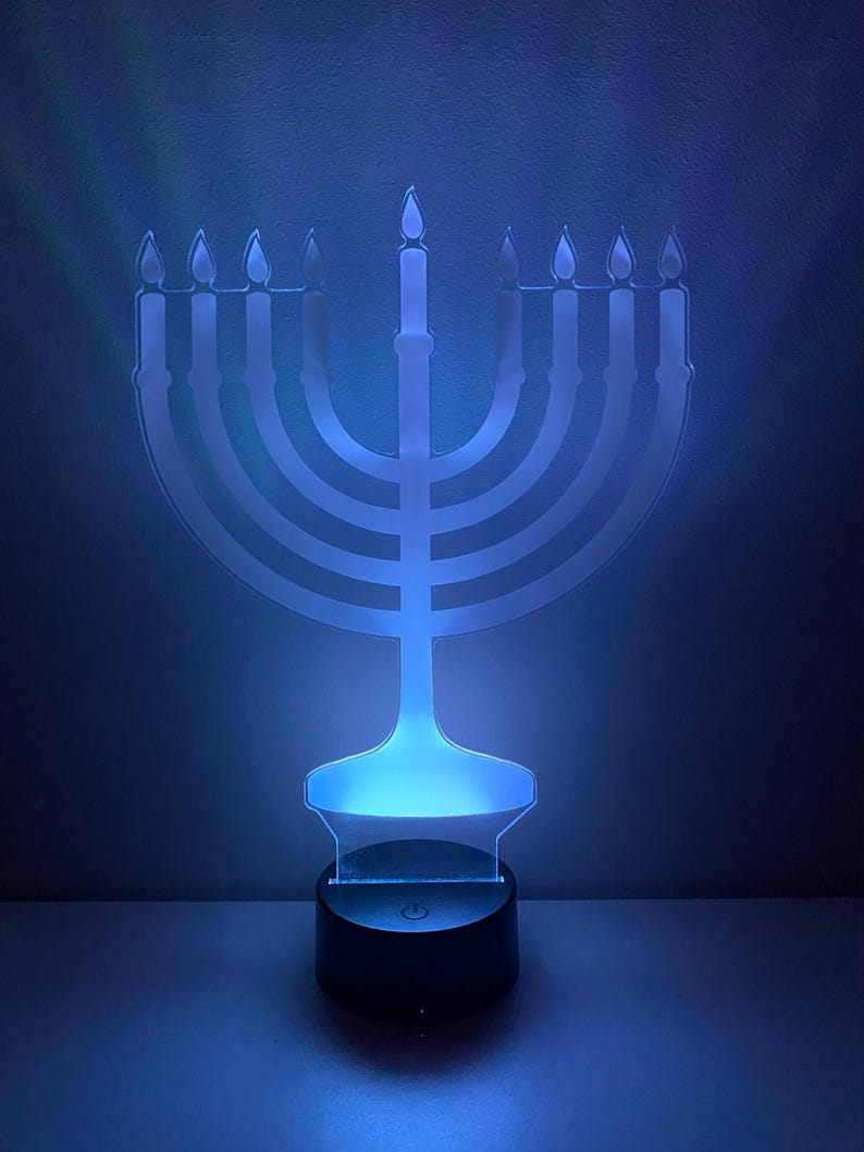Menorah LED Acrylic Light up Centerpieces | Nightlight | Hanukkah Decor ...