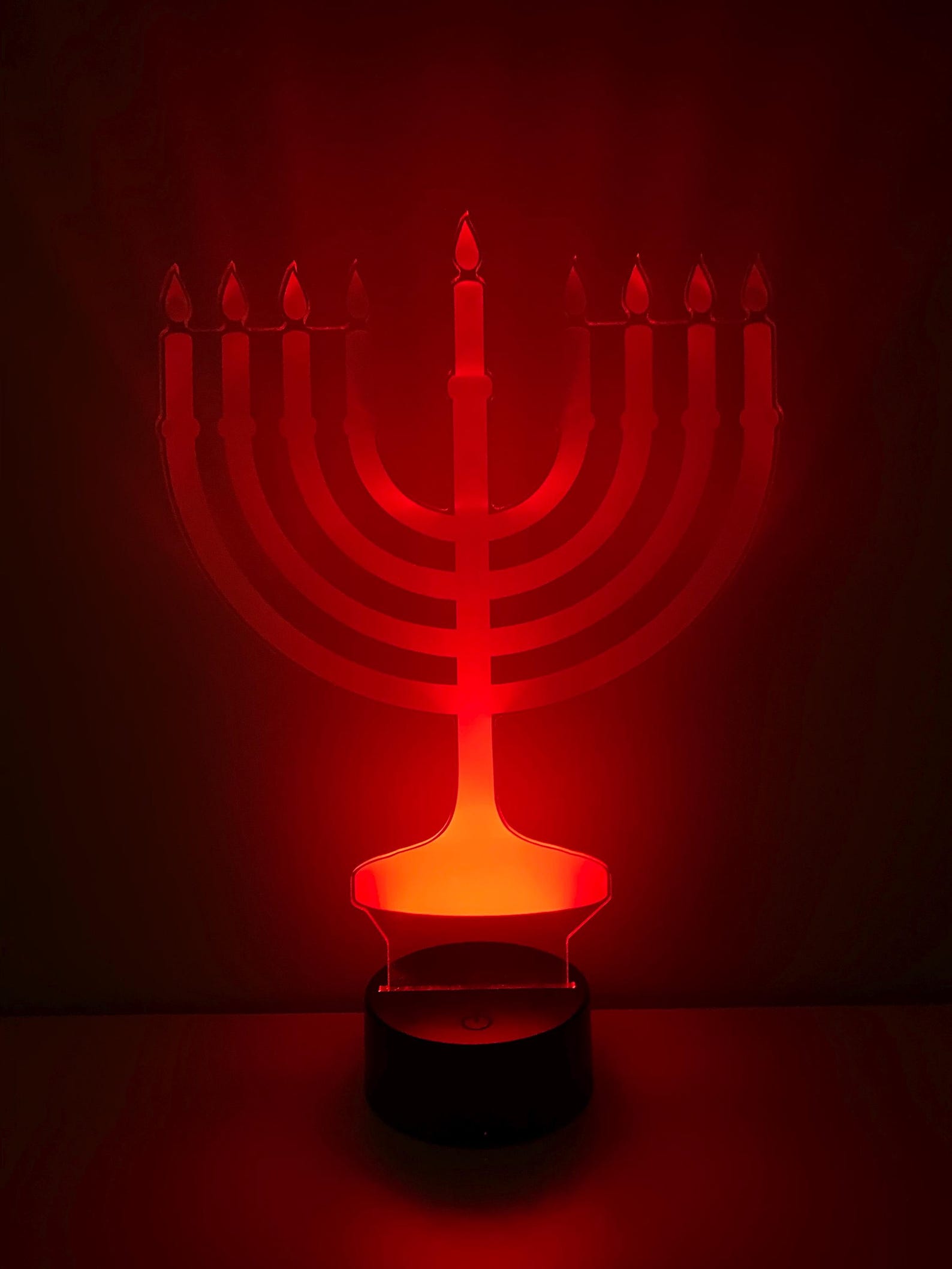 Menorah LED Acrylic Light up Centerpieces | Nightlight | Hanukkah Decor ...