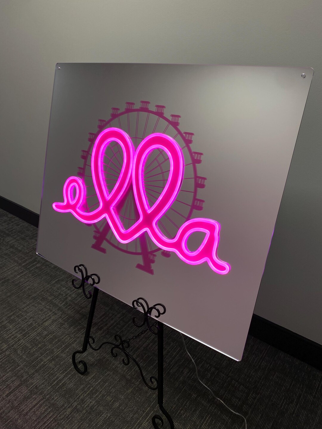 Custom Mirrored Acrylic Silver Mirror + Neon Accent Sign in Board for ...