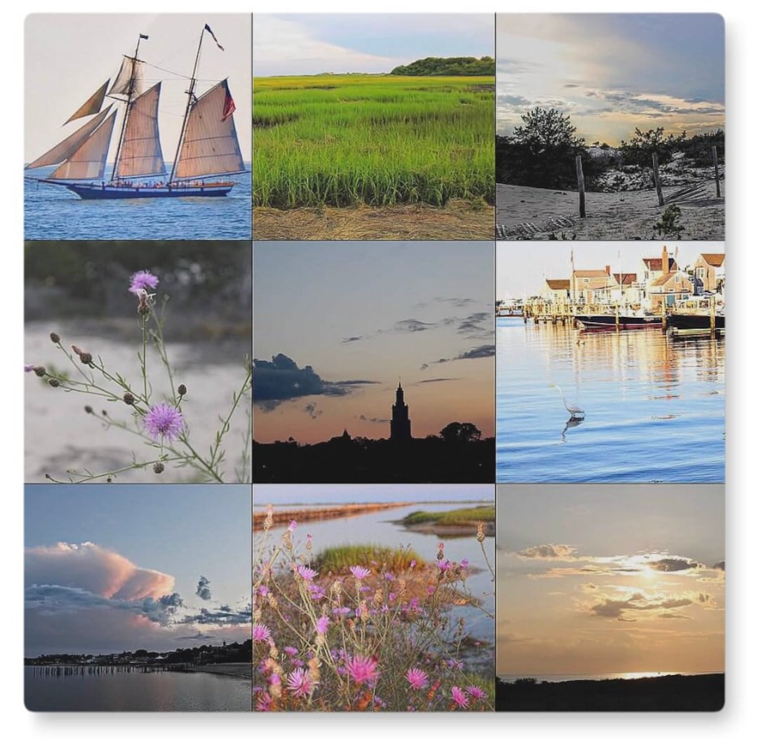 Cape Cod & Nantucket Photography Collage Nature Glossy Metal Print Wall ...
