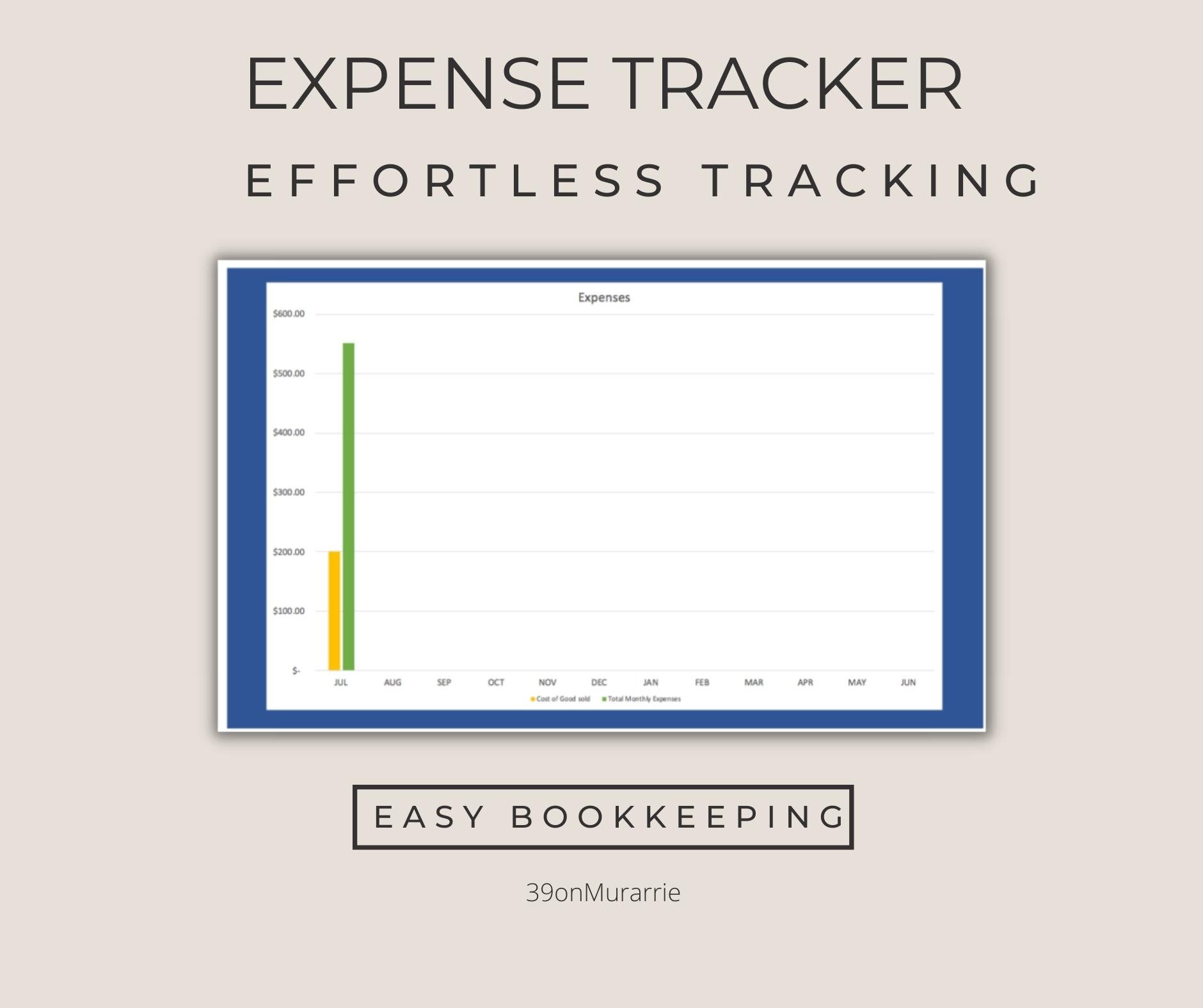 Expense Tracker, Invoice Record, Bookkeeping Template Bookkeeping Excel ...