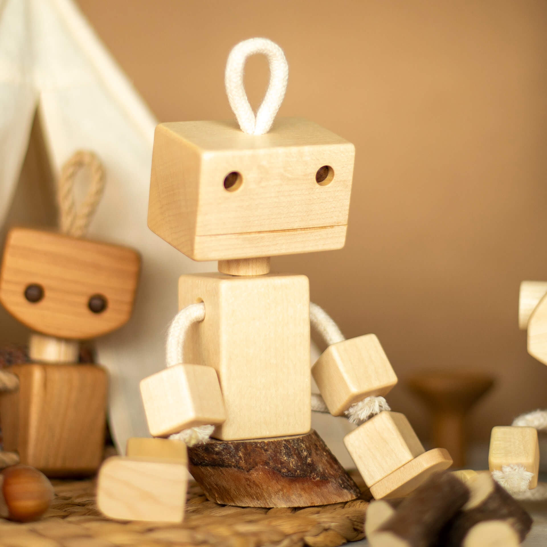 Bobo a Cute Handmade Wooden Robot Toy - Etsy