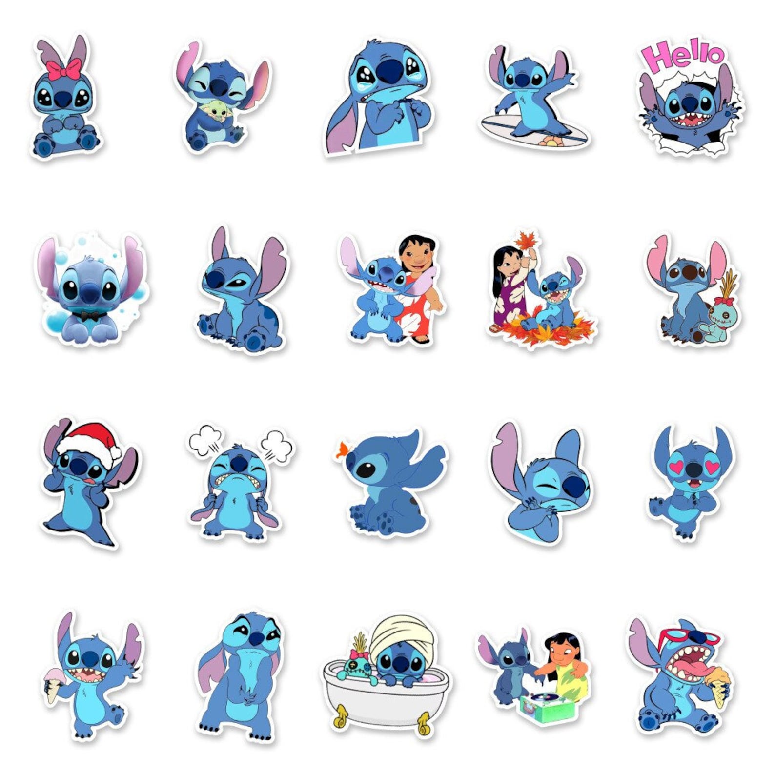 Stitch Stickers Pack Cute Stitch Vinyl Stickers Sticker - Etsy
